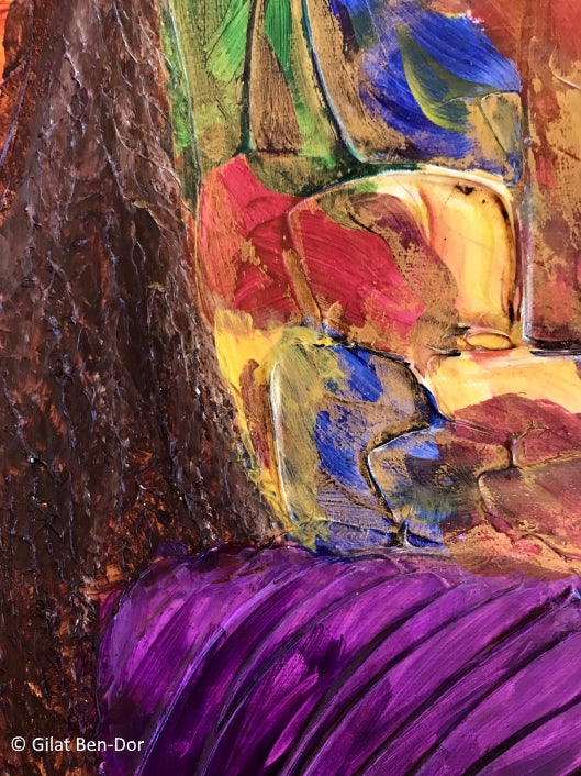 Shaded Selves: Aisha - Original Mixed Media Acrylic Painting by Gilat ...