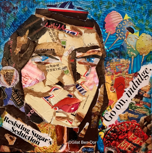 "Sugar Seduction" Original Collage Mixed Media Painting by Gilat Ben-D ...